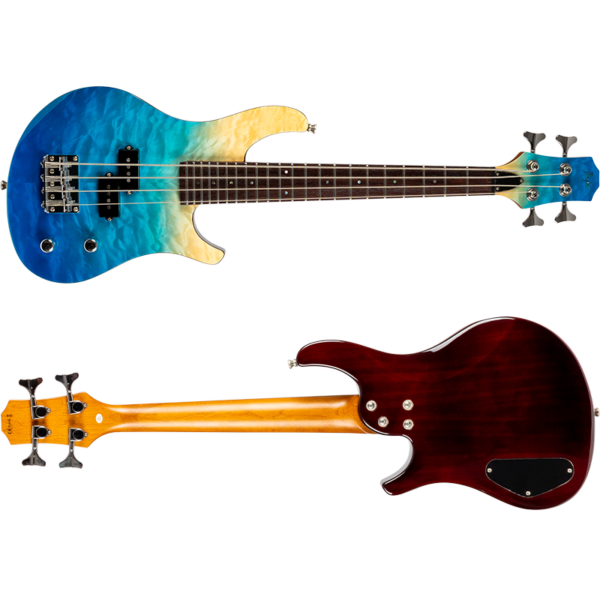 Flight Mini Bass (TBL) Solid Body Transparent Blue – Flight Ukuleles